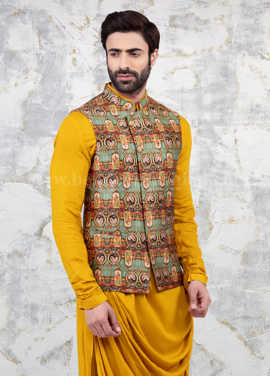 Multicolor Wedding Bandi Kurta Set for Men | Bennevis Fashion